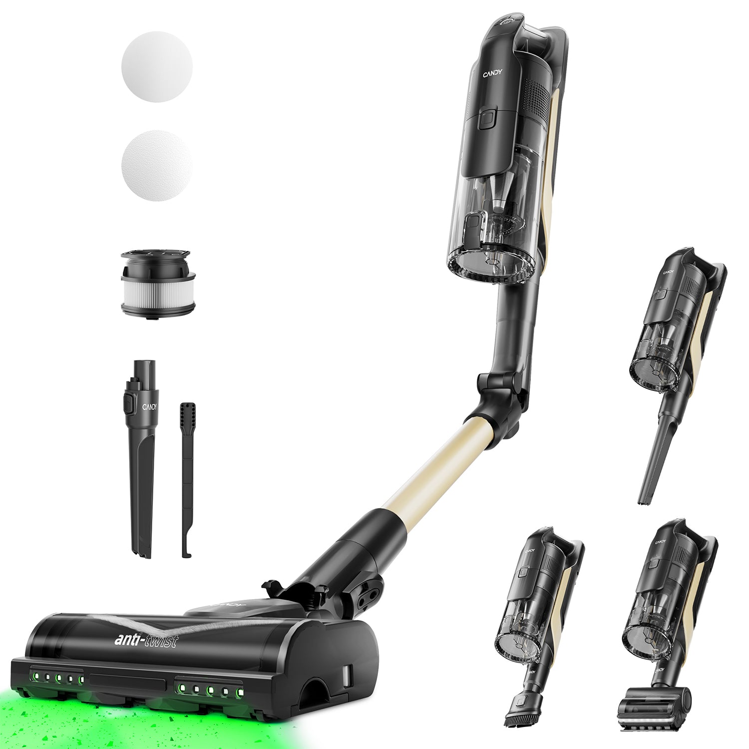 Candy Cordless Stick Vacuum, 650W/250AW CDS-CS0301D(B)US – CANDY